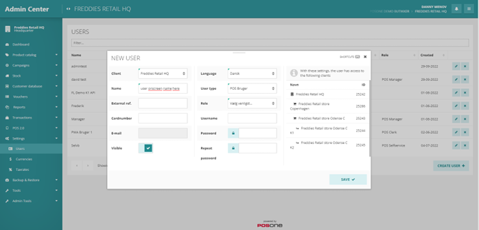 How to add new users in admin panel – POS ONE A/S