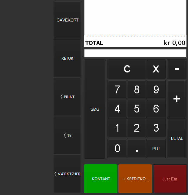 Brug af Just Eat i POS One systemet – POS ONE A/S